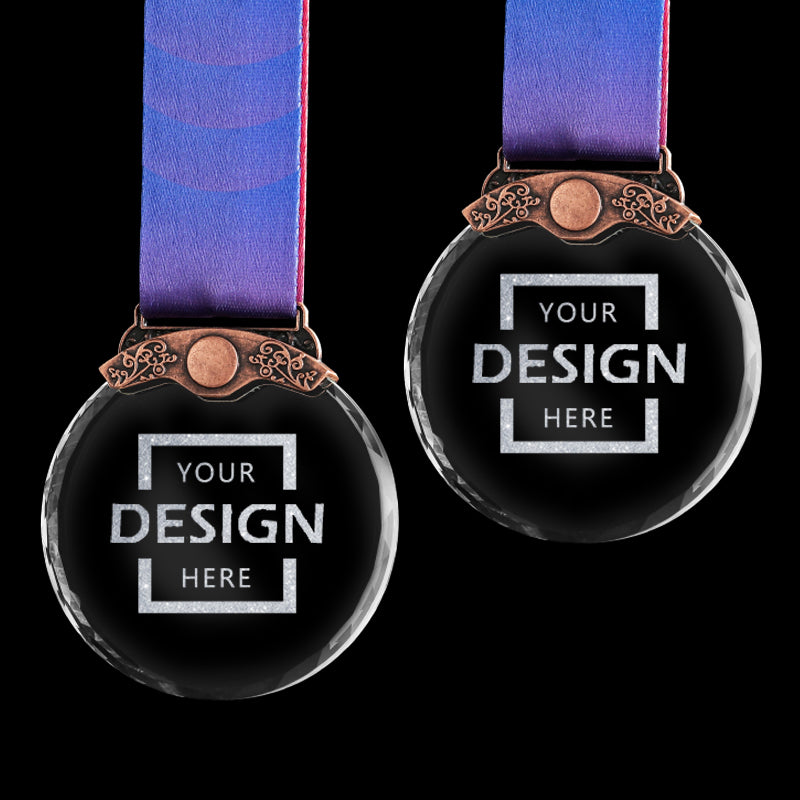 High Quality Custom Medal Medal [Crystal Medal] Colored Crystal Medal